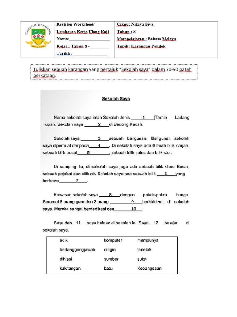 Contoh Karangan Pendek 08 09 24 Pdf