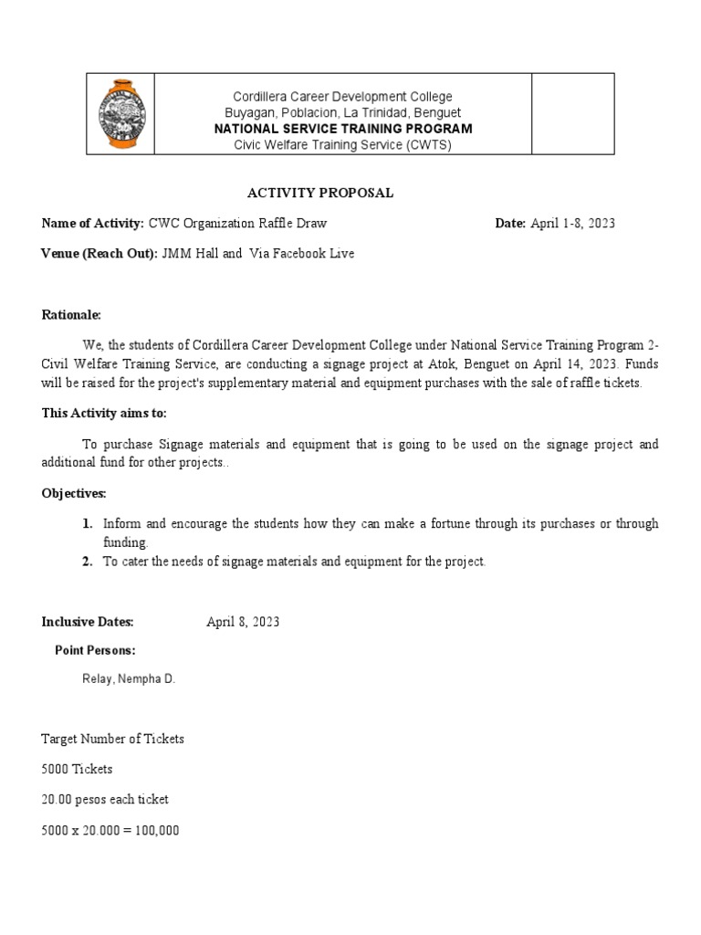 Activity Proposal | PDF