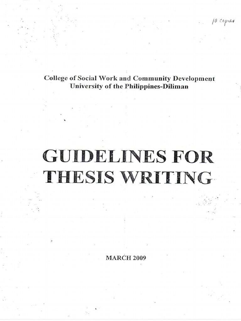 Guidelines For Thesis Writing | PDF