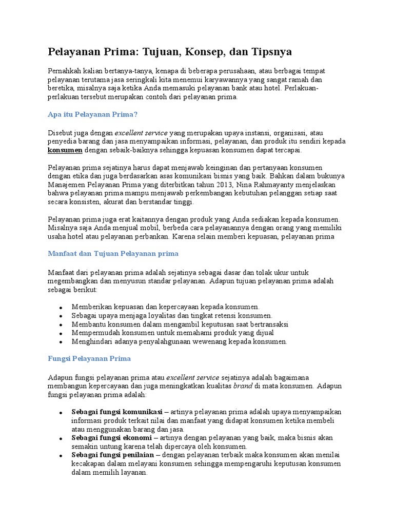 Pelayanan Prima Pdf