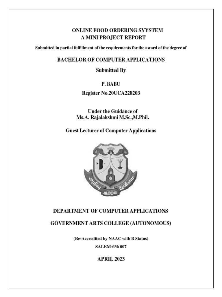 Food Order System Pdf Php World Wide Web