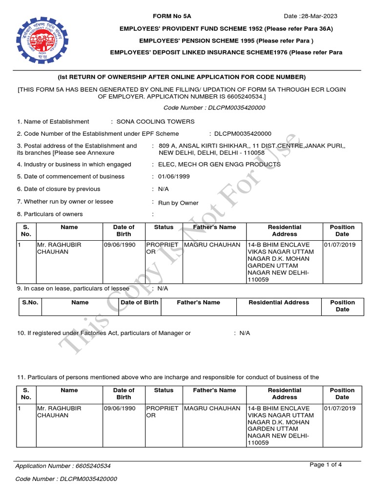 Form 5 A Preview Pdf Service Industries Financial Services