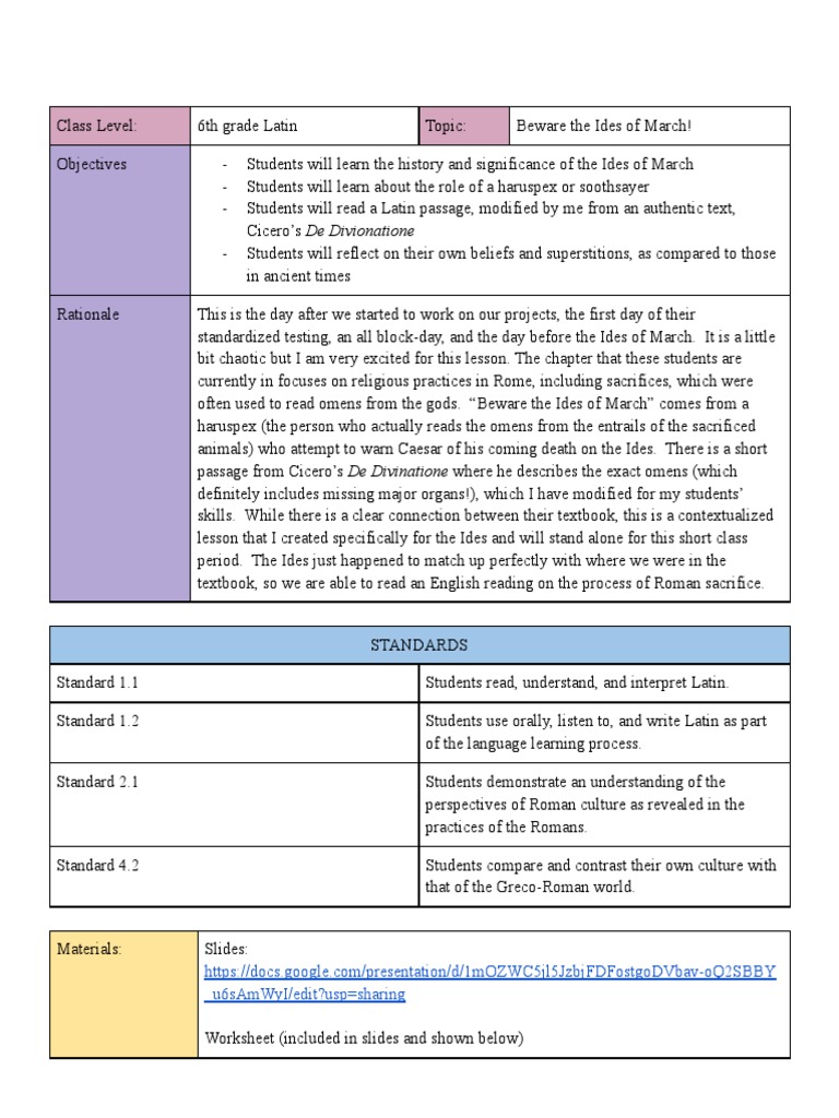 Sample Lesson 2 | PDF | Cicero | Julius Caesar