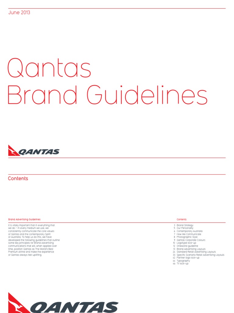 Qantas Brand Guidelines: June 2013 | PDF | Logos | Page Layout