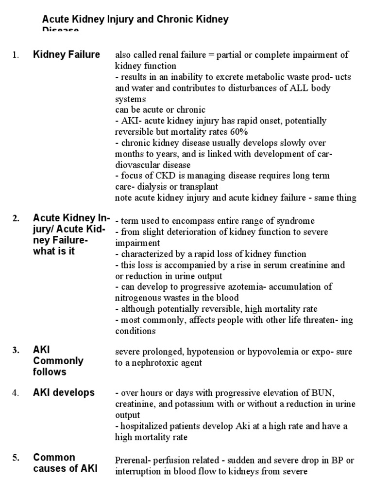 Acute Kidney Injury and Chronic Kidney Disease | PDF | Chronic Kidney ...