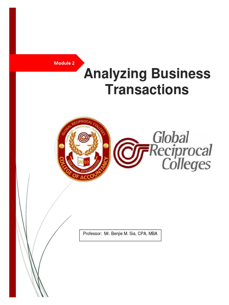 MODULE 2 Analyzing Business Transactions | PDF | Debits And Credits ...
