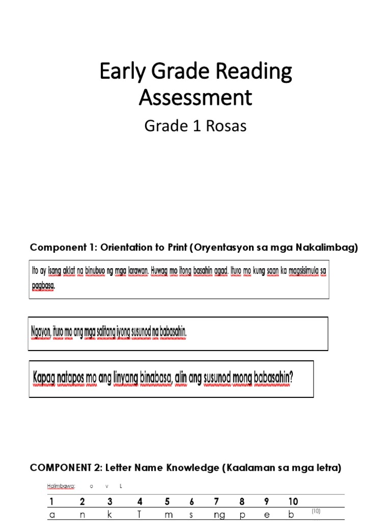 Early Grade Reading Assessment | PDF