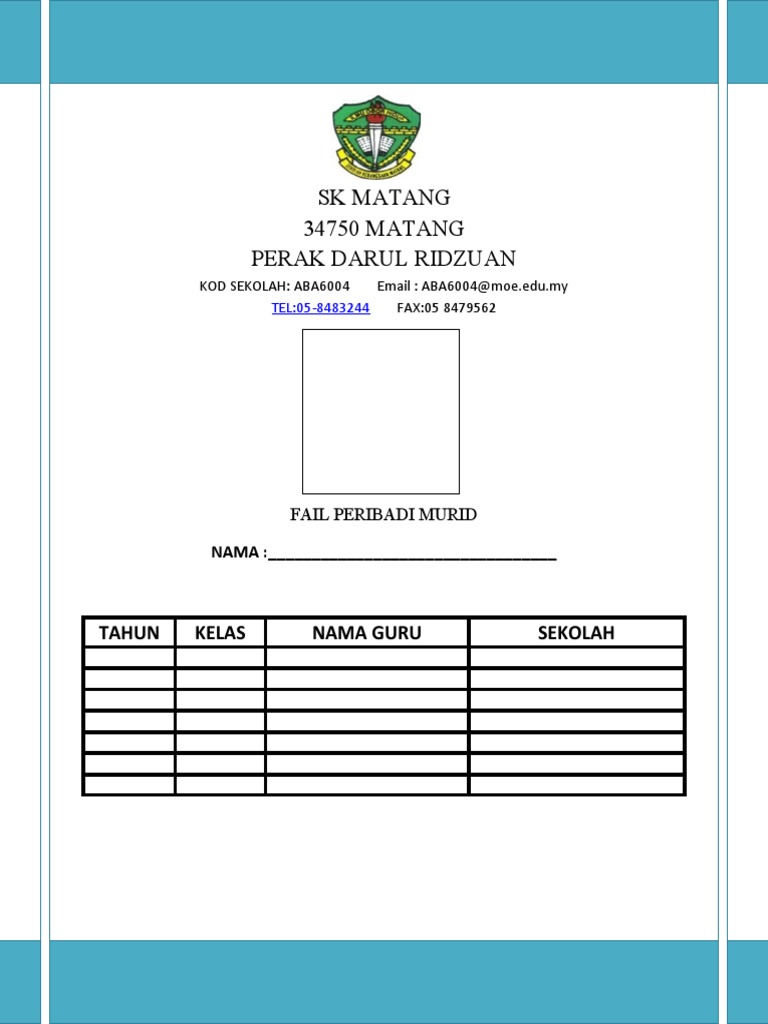 COVER FAIL PERIBADI MURID 1 | PDF