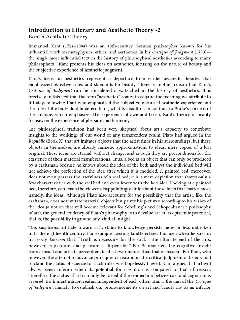 Literary Theory-Intro 2-Kant_0cfda7ca-e97f-4aa9-8e0c-6af57b71f5c5 | PDF ...