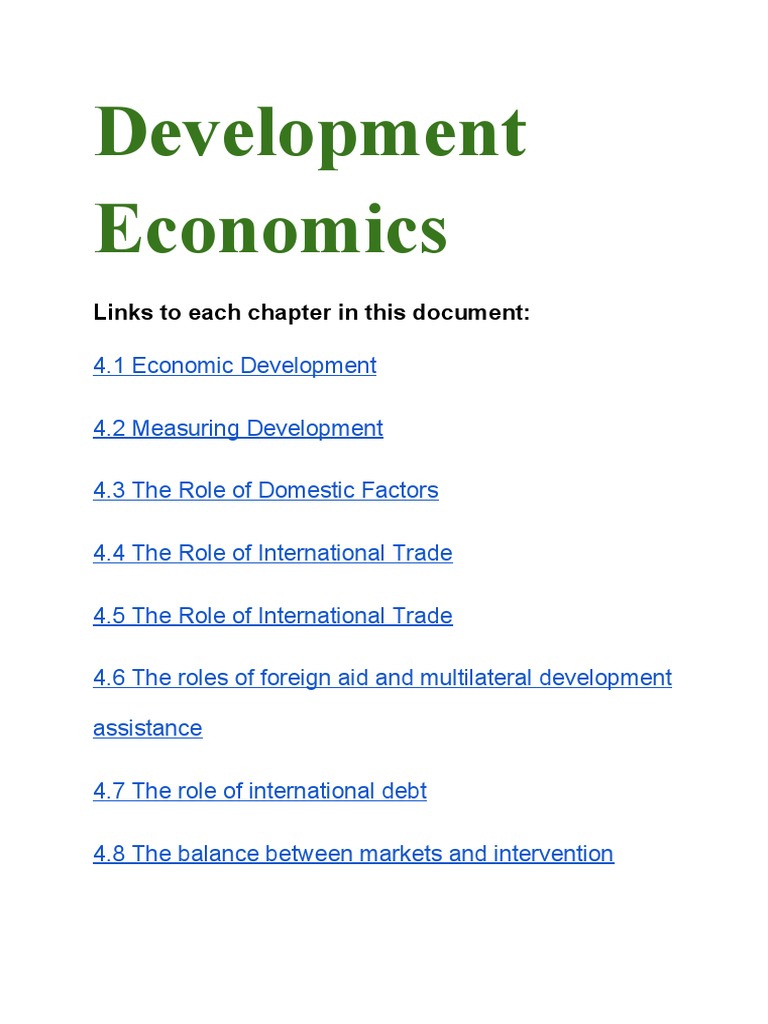 Development Economics Notes | PDF | Gross Domestic Product | Purchasing ...