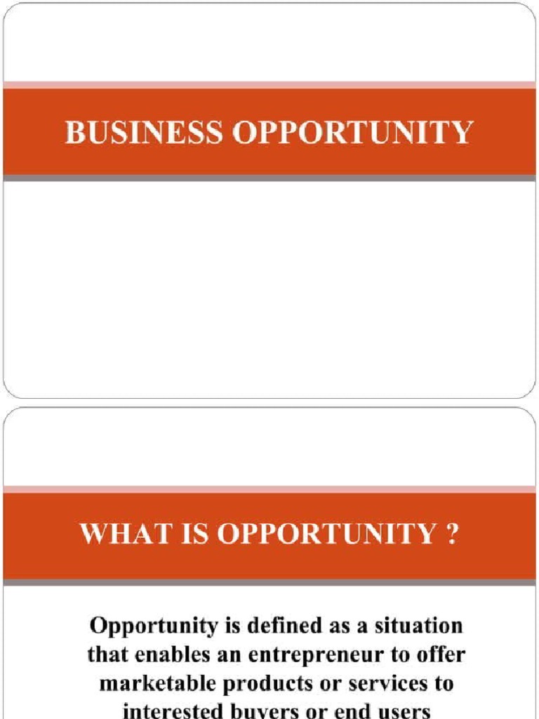 Business Opportunity and Selection Process | PDF
