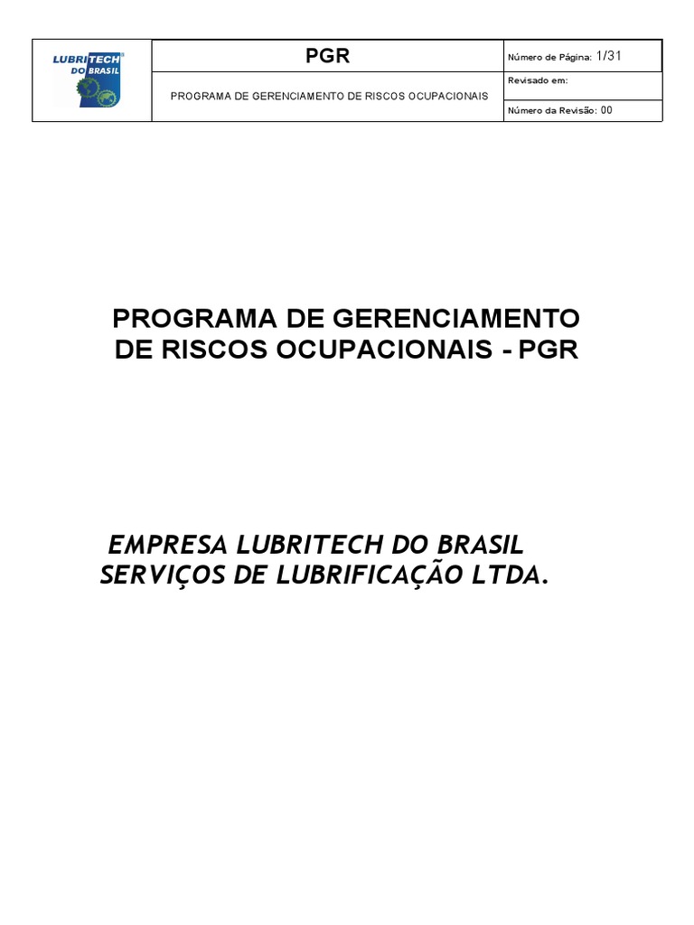 PGR Revisão 01 | Descargar gratis PDF | Fatores humanos e Ergonomia