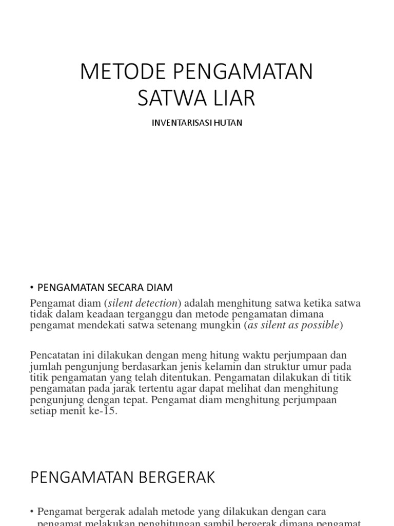 2 METODE PENGAMATAN SATWA LIAR | PDF