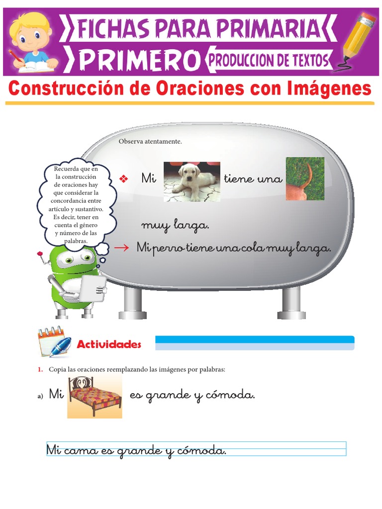 Construcción de Oraciones con Imágenes | PDF