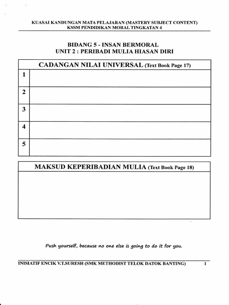 Form 4 Unit 2 | PDF