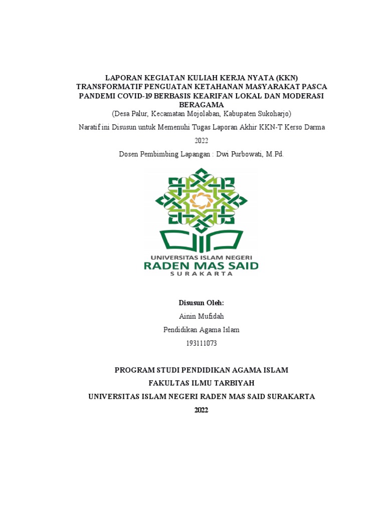 Lap - Narasi KKN-T 76 Ainin Mufidah | PDF