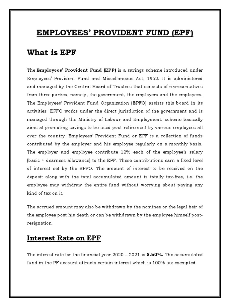 Understanding Employees' Provident Fund (EPF) | PDF | Interest | Money