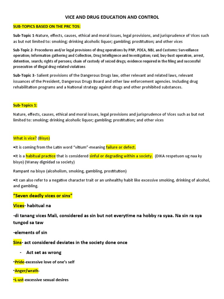 Vice and Drug Education and Control | PDF | Tobacco Smoking | Addiction