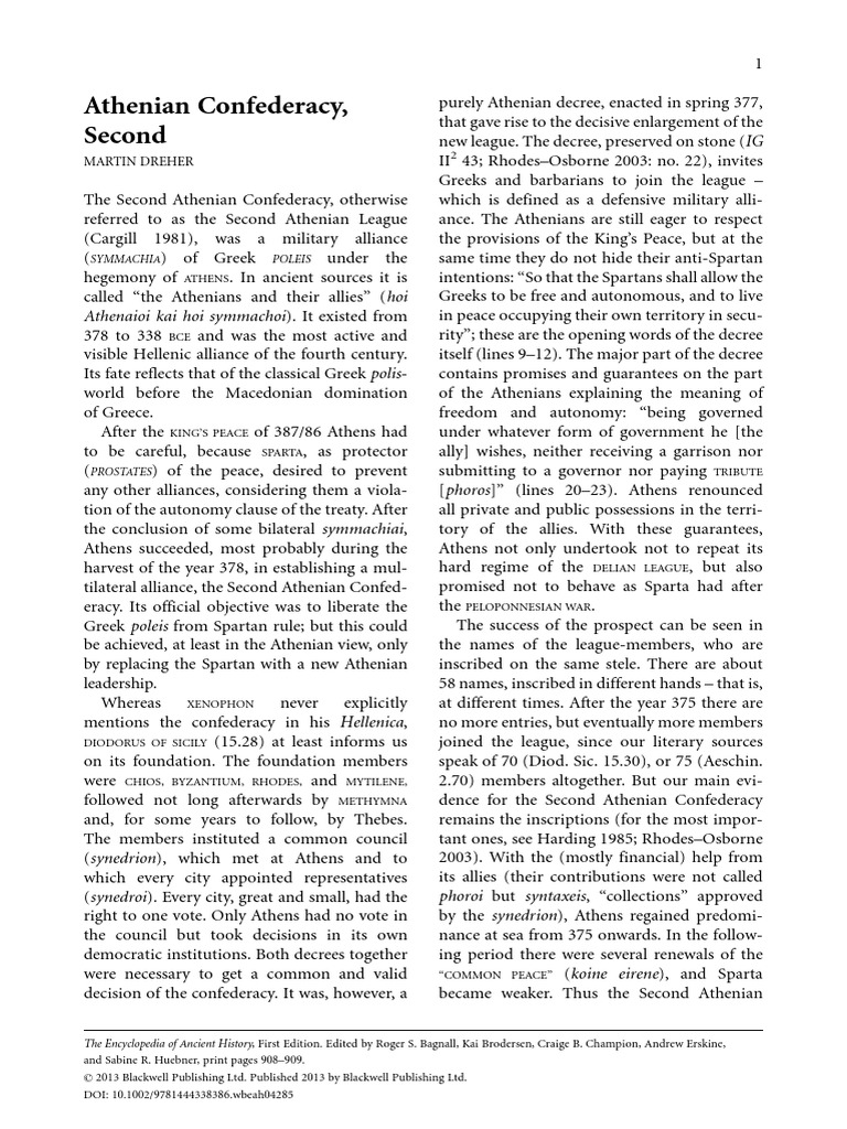 Athenian Confederacy-Second | PDF | Classical Greece | Ancient Athens