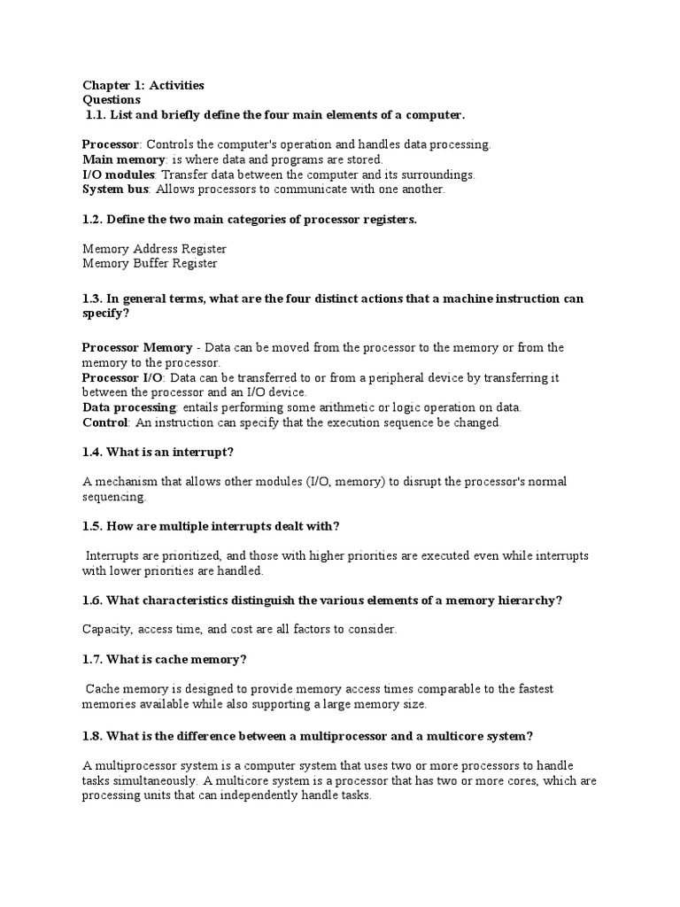 Chapter 1 | PDF | Central Processing Unit | Cpu Cache