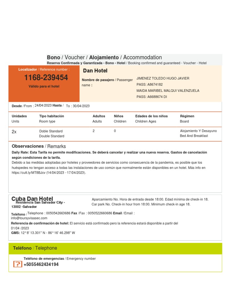 Reserva Confirmada en Hotel Mozonte | PDF | Hotel | Industria de la ...
