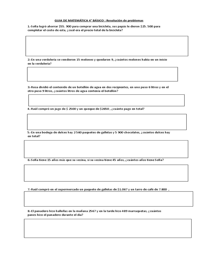 Guia Problemas de Suma | PDF