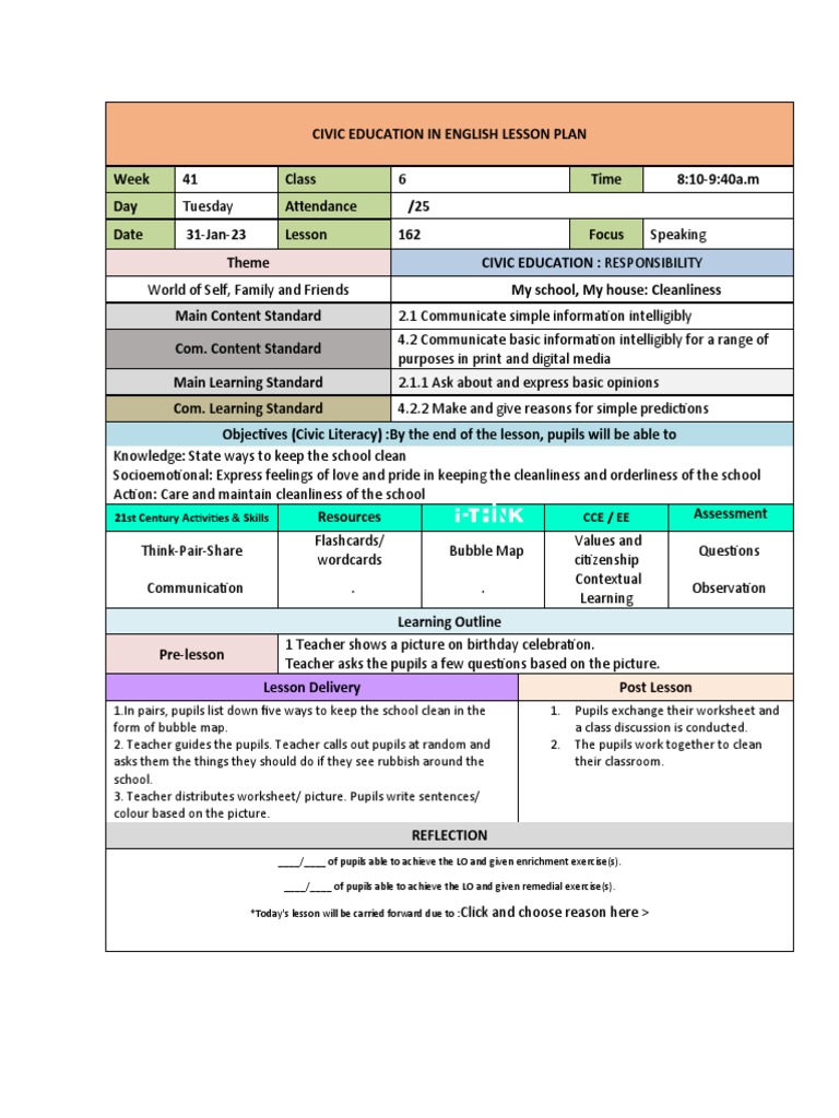 Cleanliness | PDF | Teachers | Lesson Plan