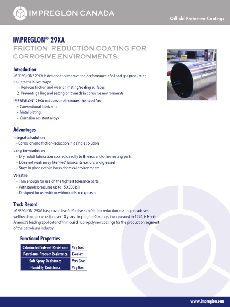 Impreglon 29XA DataSheet | PDF | Lubricant | Corrosion