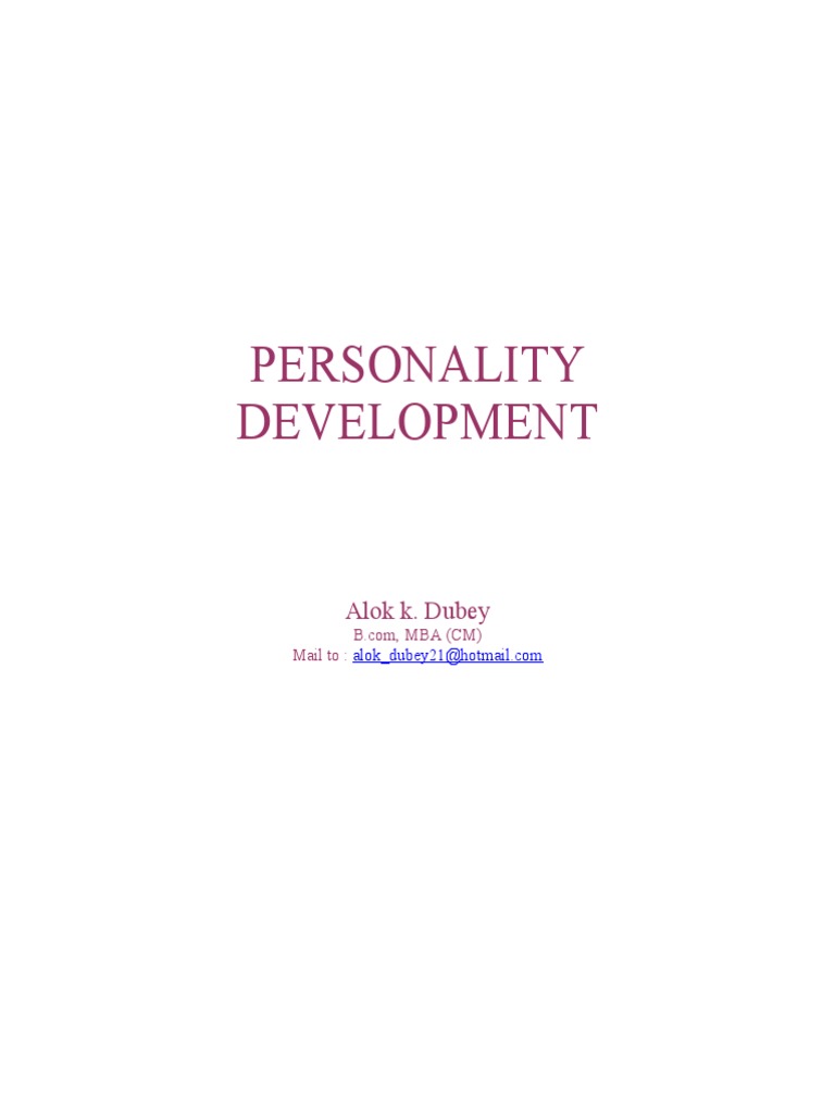 Personality Devt 001 - PERSONALITY Development MS 2 | PDF | Communication | Perception