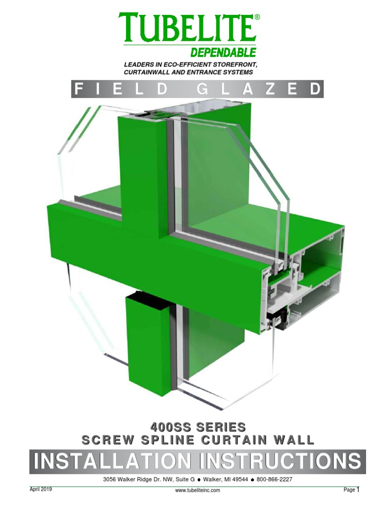 400SS Field Glazed Installation Manual | PDF | Materials | Building ...