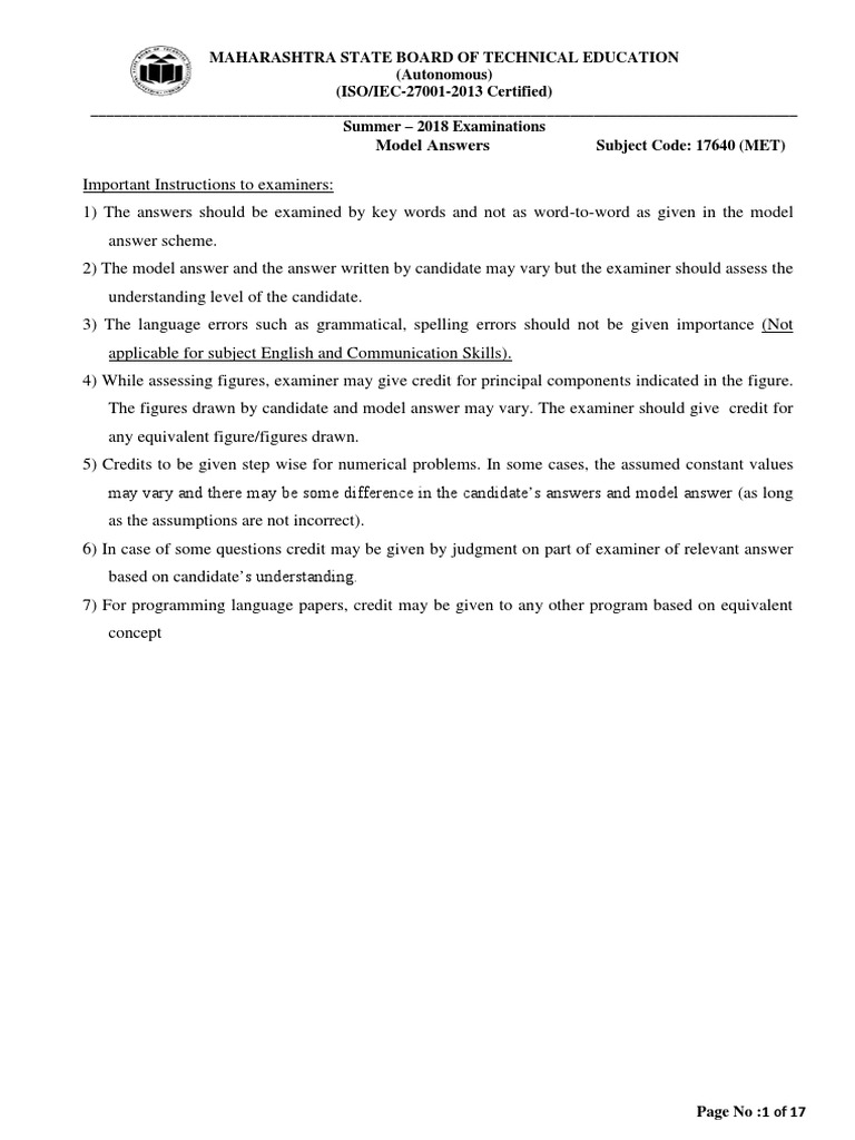 2018 Summer Model Answer Paper | PDF | Transformer | Alternating Current