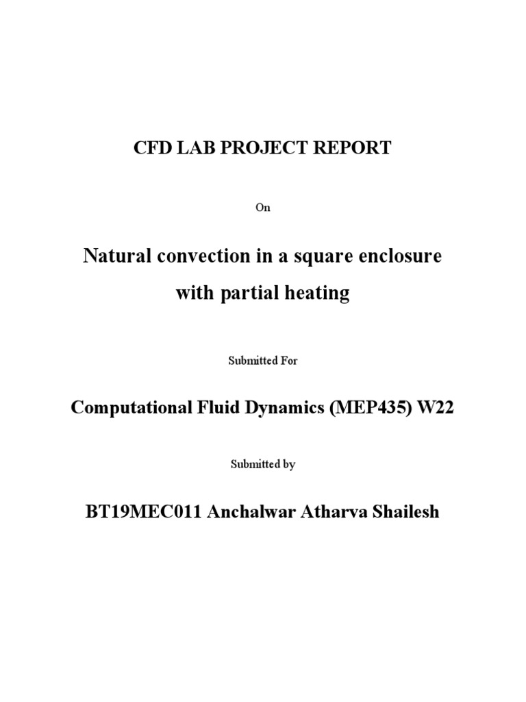 Bt19mec011 CFD Lab Project Report | PDF | Computational Fluid Dynamics ...