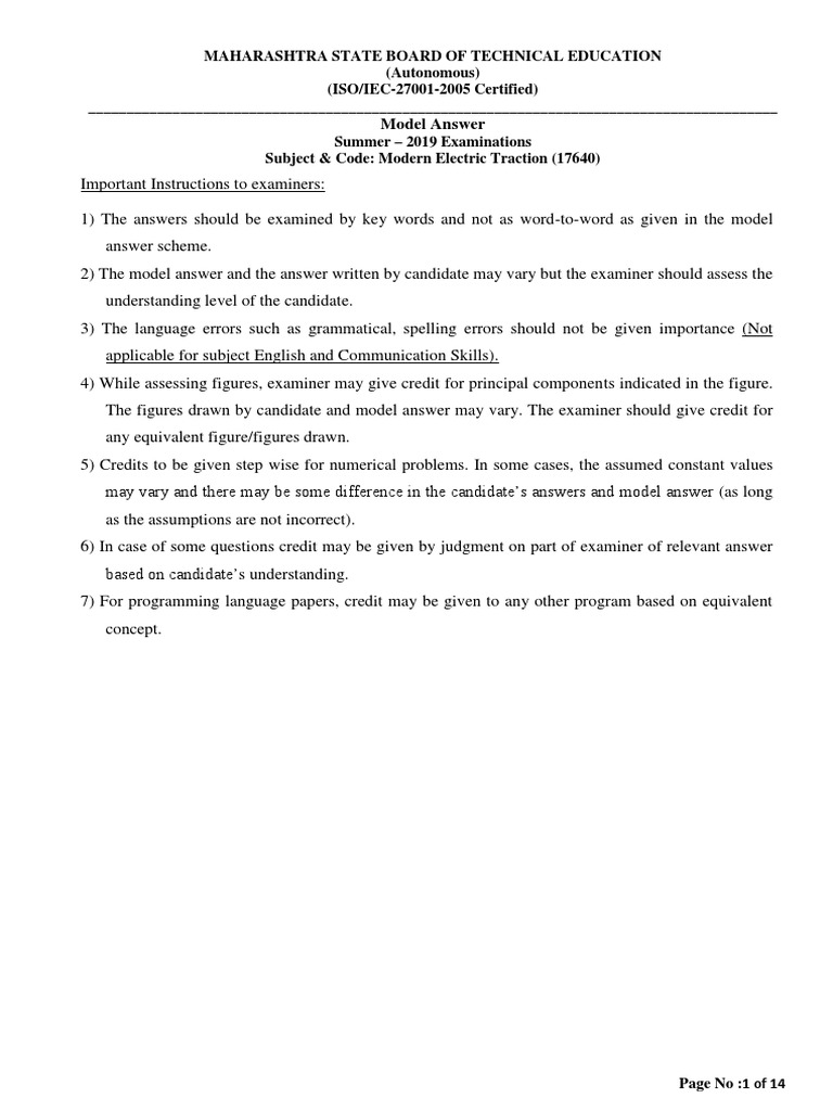 2019 Summer Model Answer Paper (Msbte Study Resources) | PDF ...