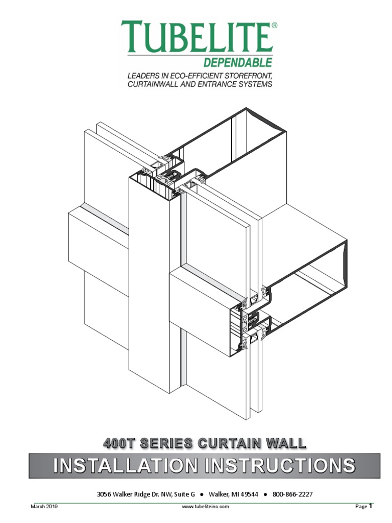Installation Instructions: 400T Series Curtain Wall | Download Free PDF ...