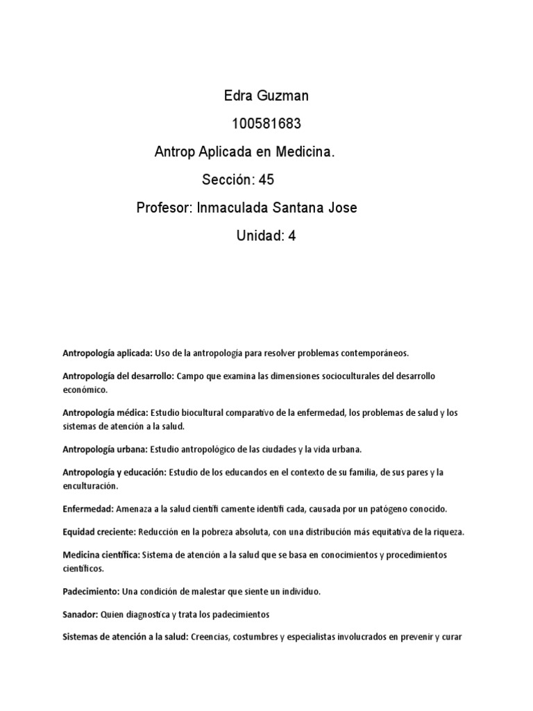Antrop Unidad 4 | PDF | Antropología | Comportamiento