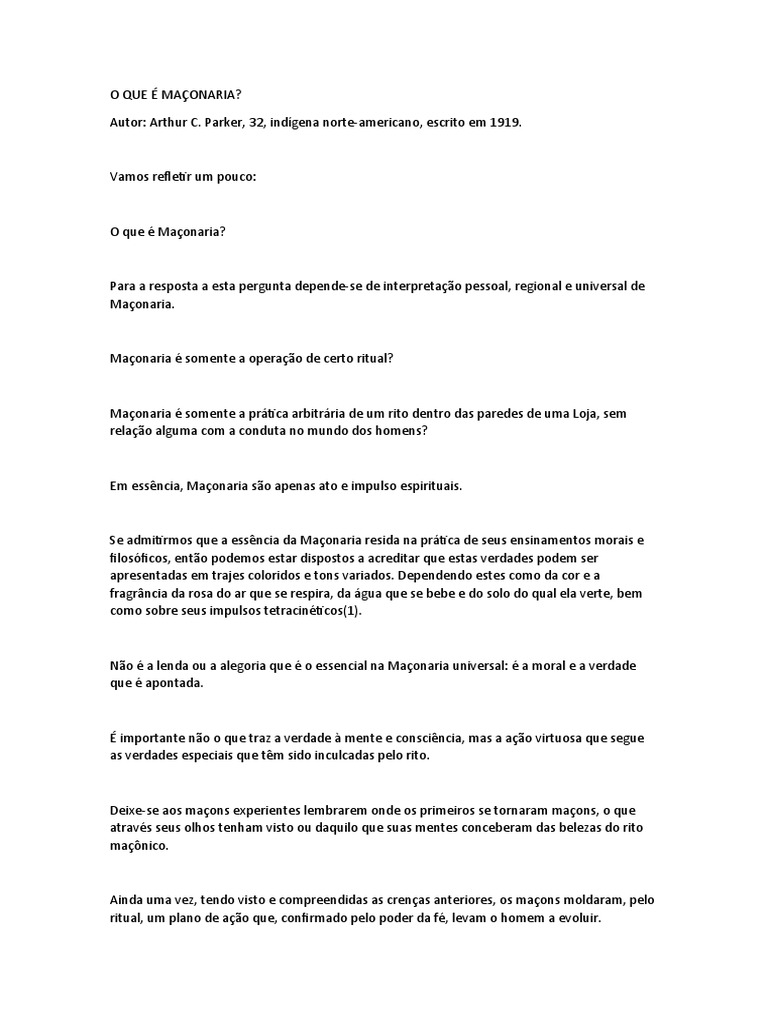 Essência da Maçonaria e Seus Princípios | PDF