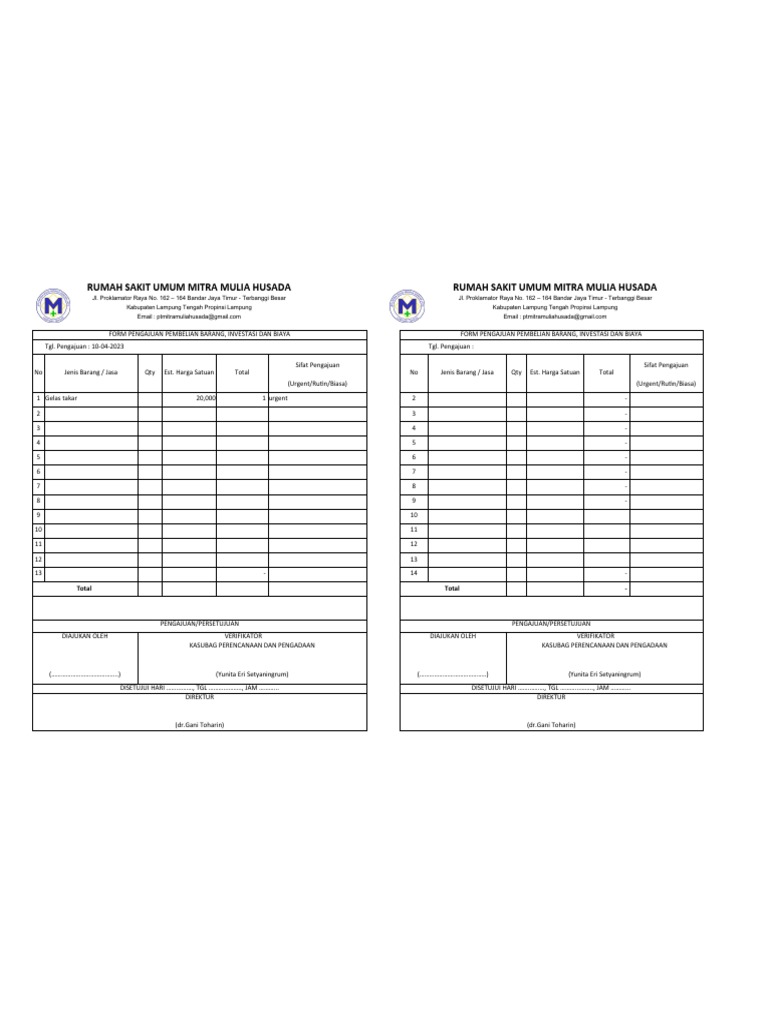 Format Pengajuan Barang | PDF