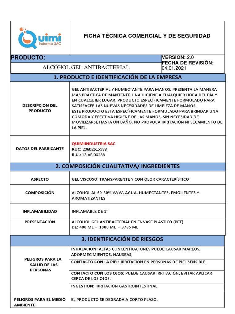 Gel Antibacterial: Higiene Efectiva y Segura | PDF | Agua | Medicina
