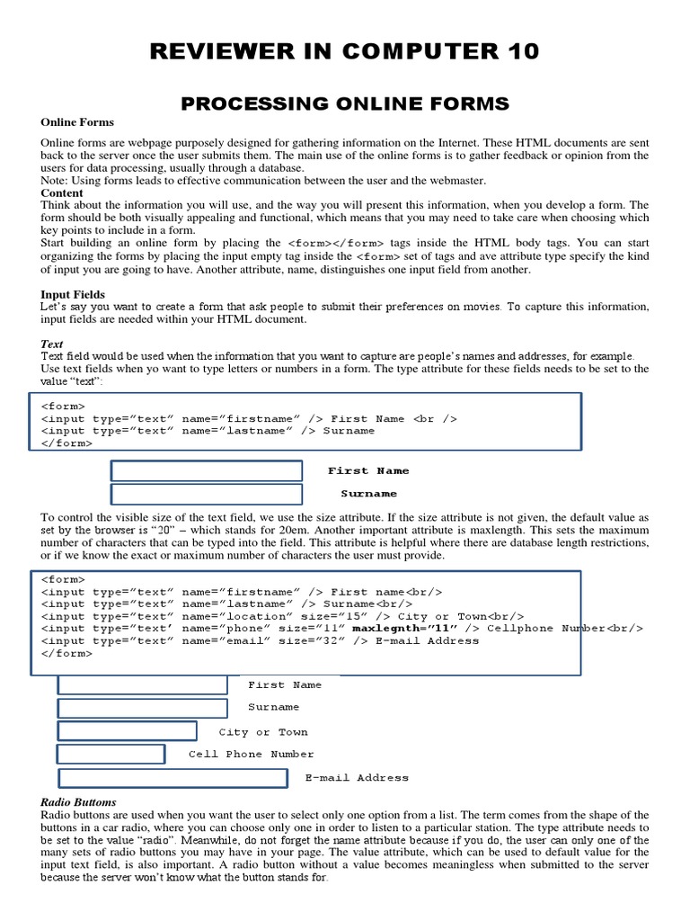 Reviewer in Computer 10 | PDF | Html | Tag (Metadata)