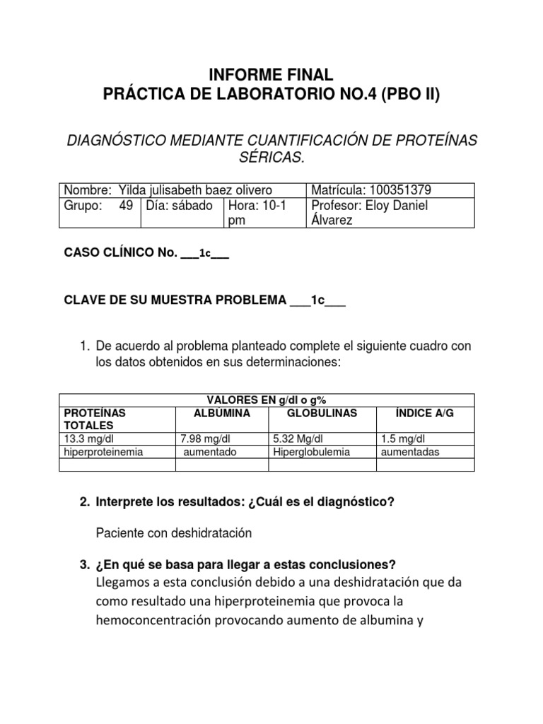 Informe Practica No.4 Bioq Ii | PDF