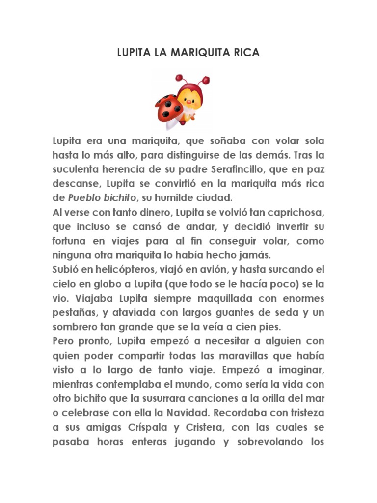 La transformación de Lupita la mariquita | PDF | Poesía | Clásicos