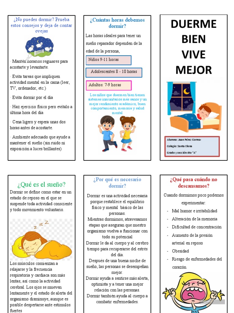 D3 A2 RECURSO COM. LEEMOS UN TRÍPTICO SOBRE LA IMPORTANCIA DE DORMIR ...