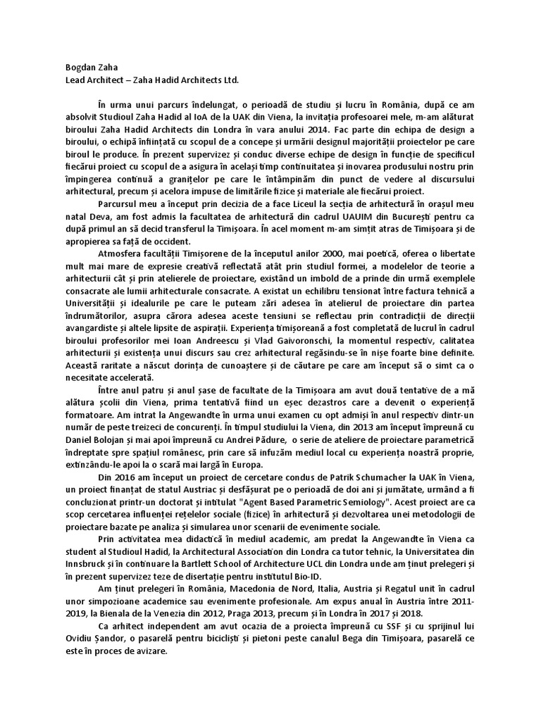 Bogdan Zaha - Arhitectura 1906 Exod | PDF