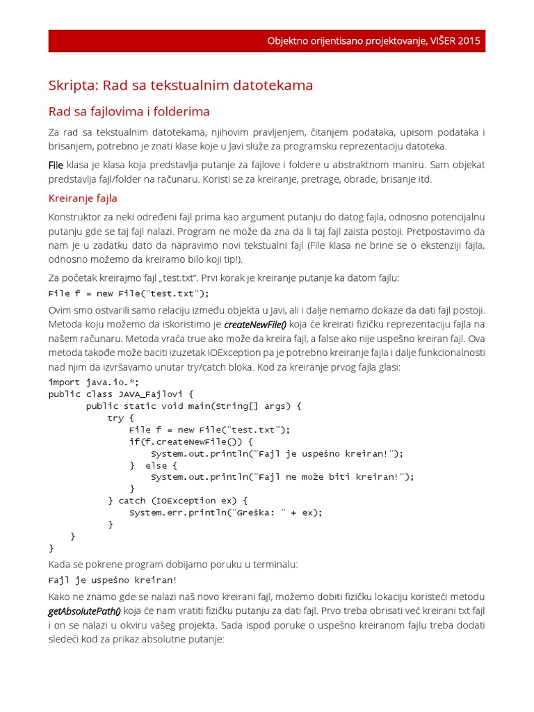 Skripta - Tekstualne Datoteke | PDF