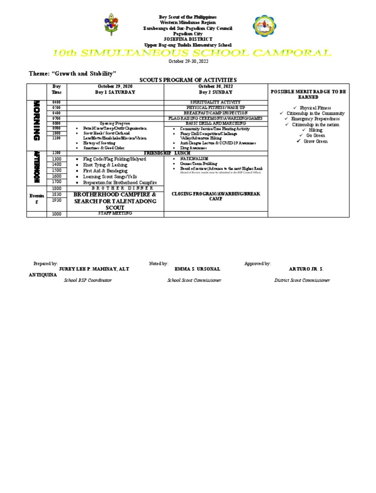 BSP Matrix 2 | PDF | Scouting | Youth Organizations