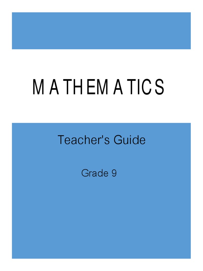 Mathematics: Teacher's Guide | PDF | Quadratic Equation | Equations