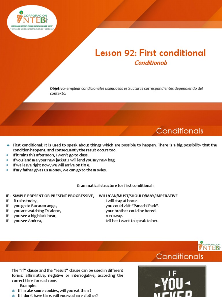 First Conditional | PDF | Linguistics | Languages