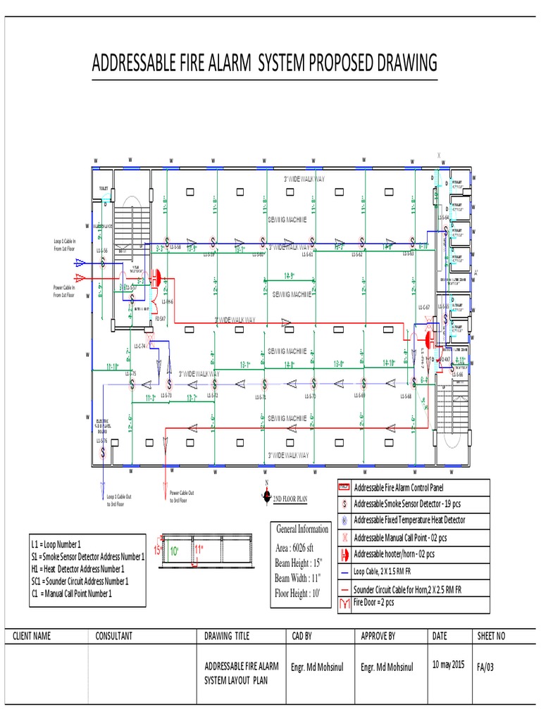 Addressable Fire Alarm System Proposed Drawing: S S S S S S S S | PDF ...