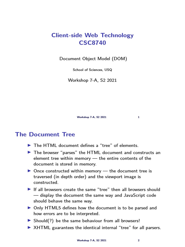 Workshop07-A p2 | PDF | Document Object Model | Java Script