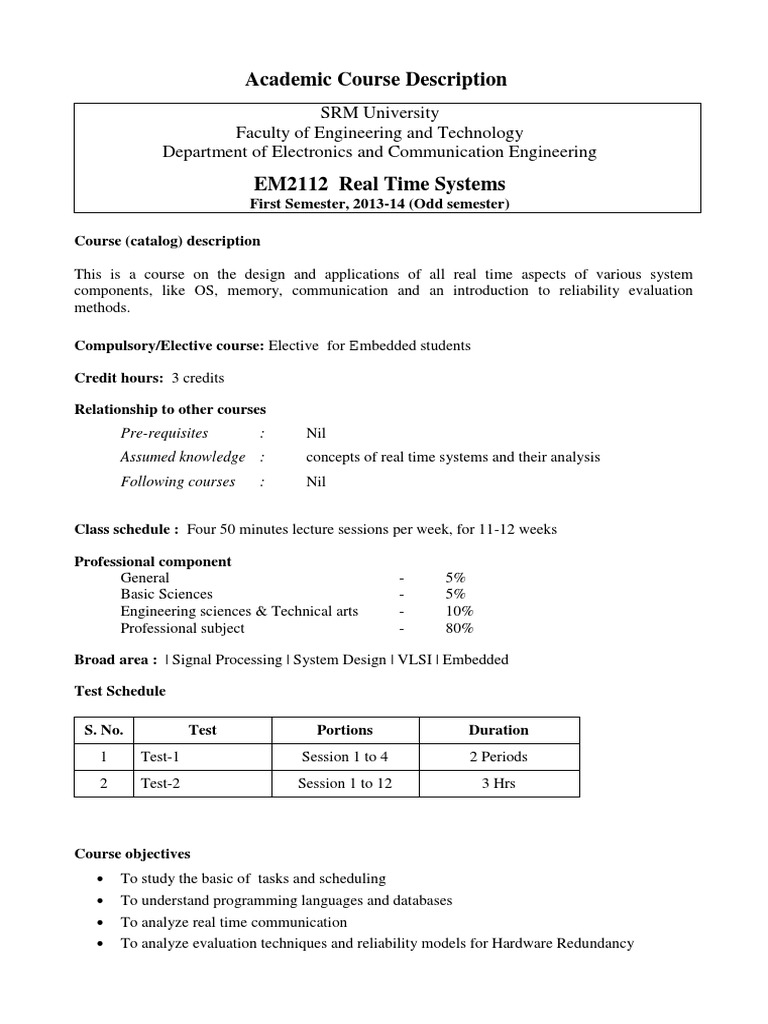 Em2112 RTS | PDF | Scheduling (Computing) | Real Time Computing